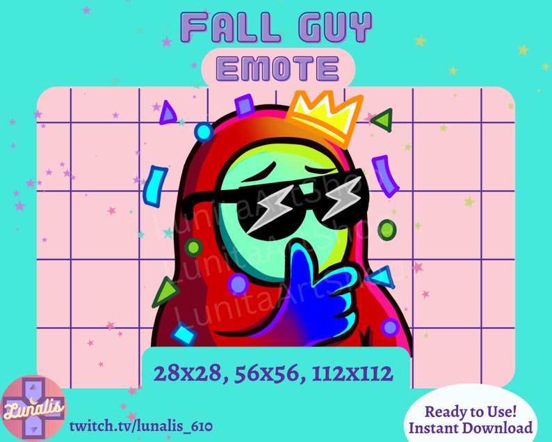 Fall Guy Emote for Twitch, Discord, Youtube | GG Emote, Victory Emote ...