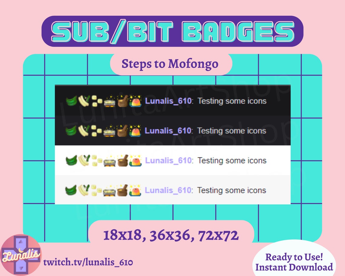 Mofongo Sub/ Bit Badges for Twitch | Subscriber Badges, Plantain Badges ...