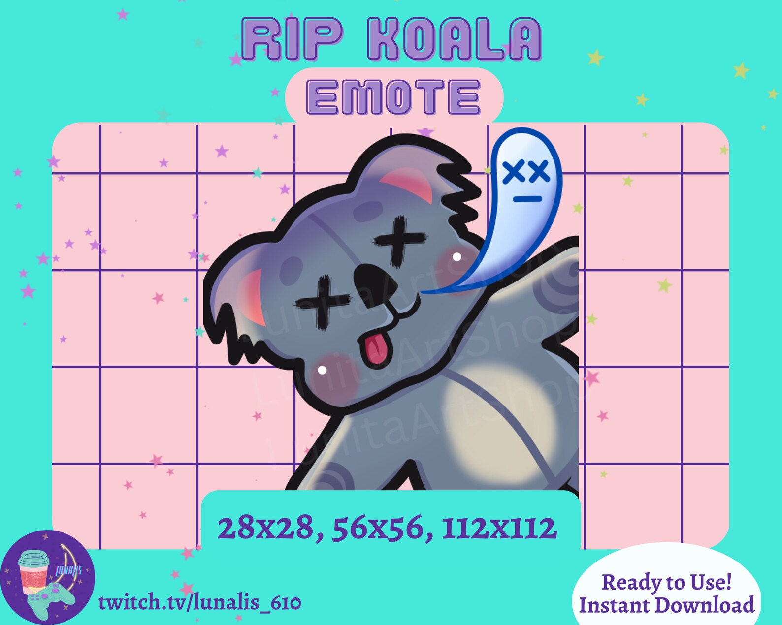 Koala Bear Emote for Twitch, Discord, Youtube RIP, F, Fail Emote for ...