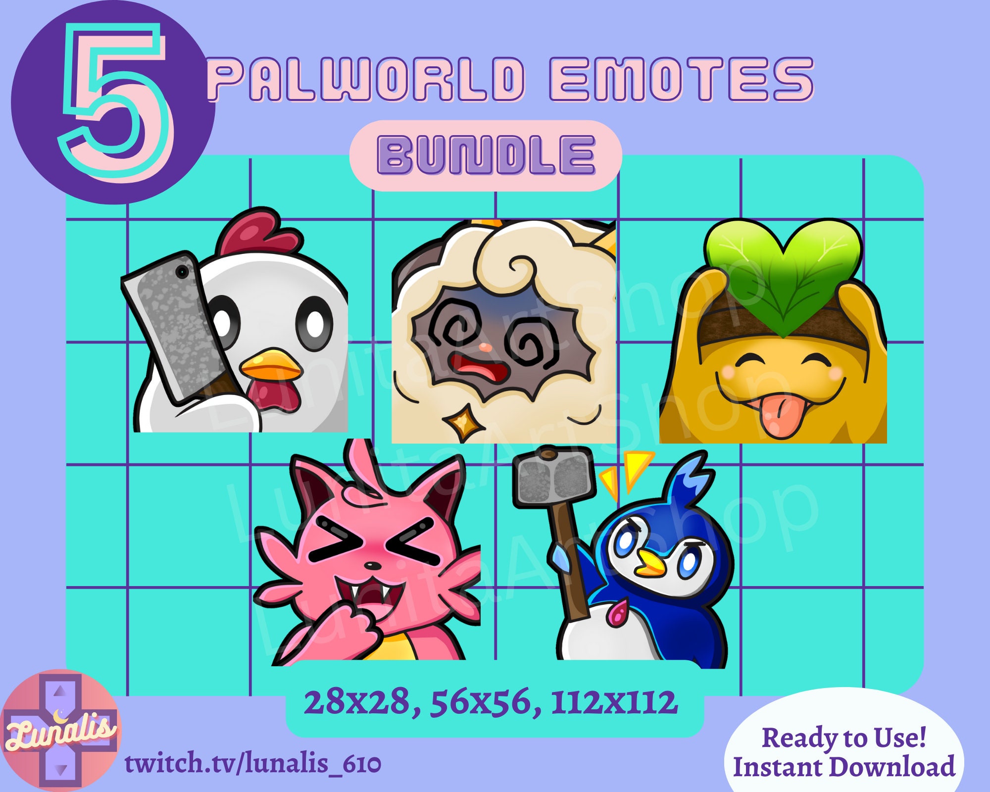 Pal Emote Bundle for Twitch, Discord | Palworld Emotes for Twitch ...