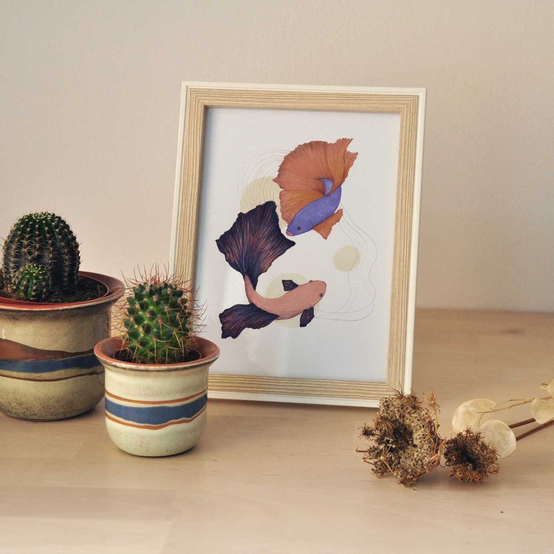 A4 and A5 Fish Illustration, Illustration Print, Sea Animal Print, Fish ...