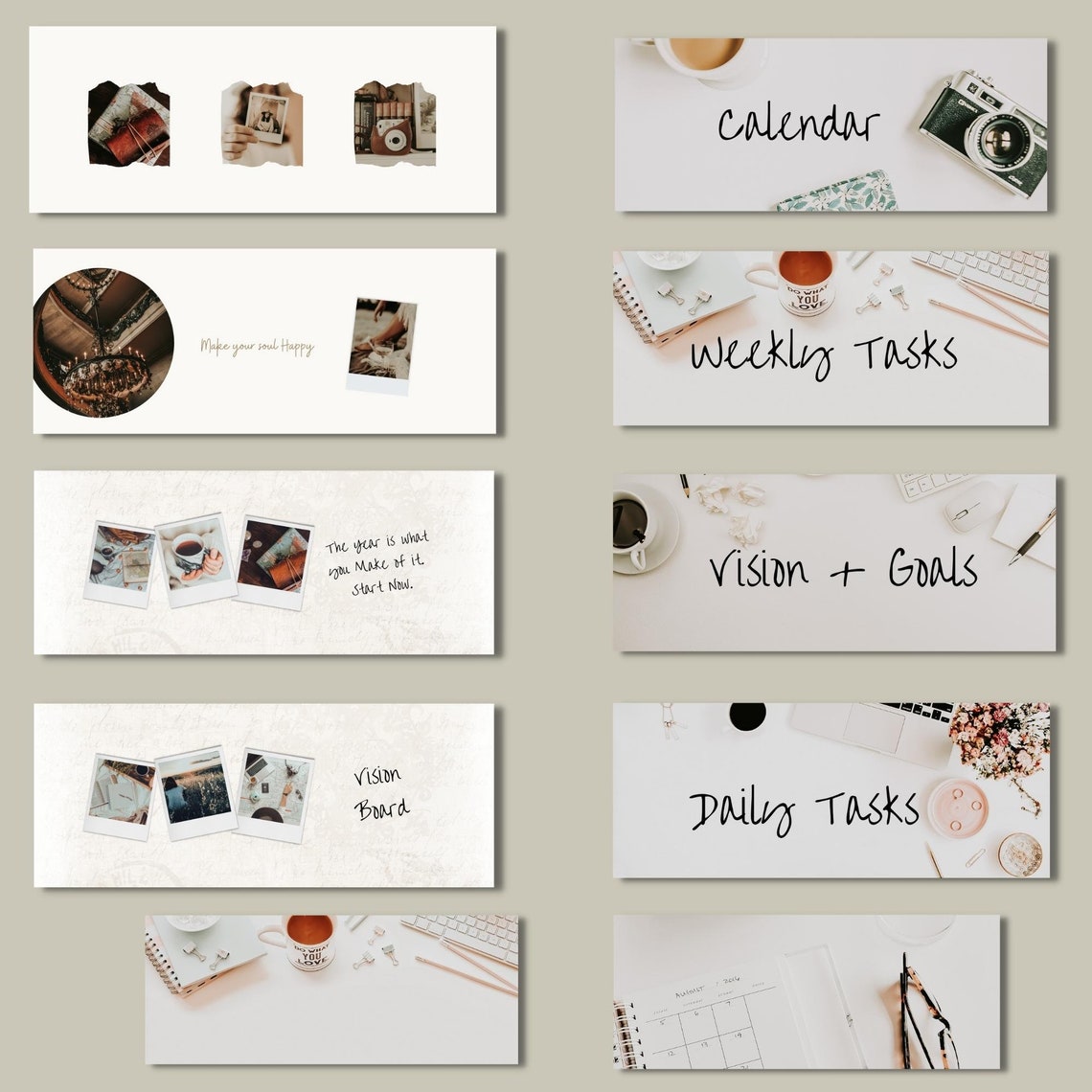 Boho Neutral Theme Notion Aesthetics Bundle Yearly Planner Notion ...