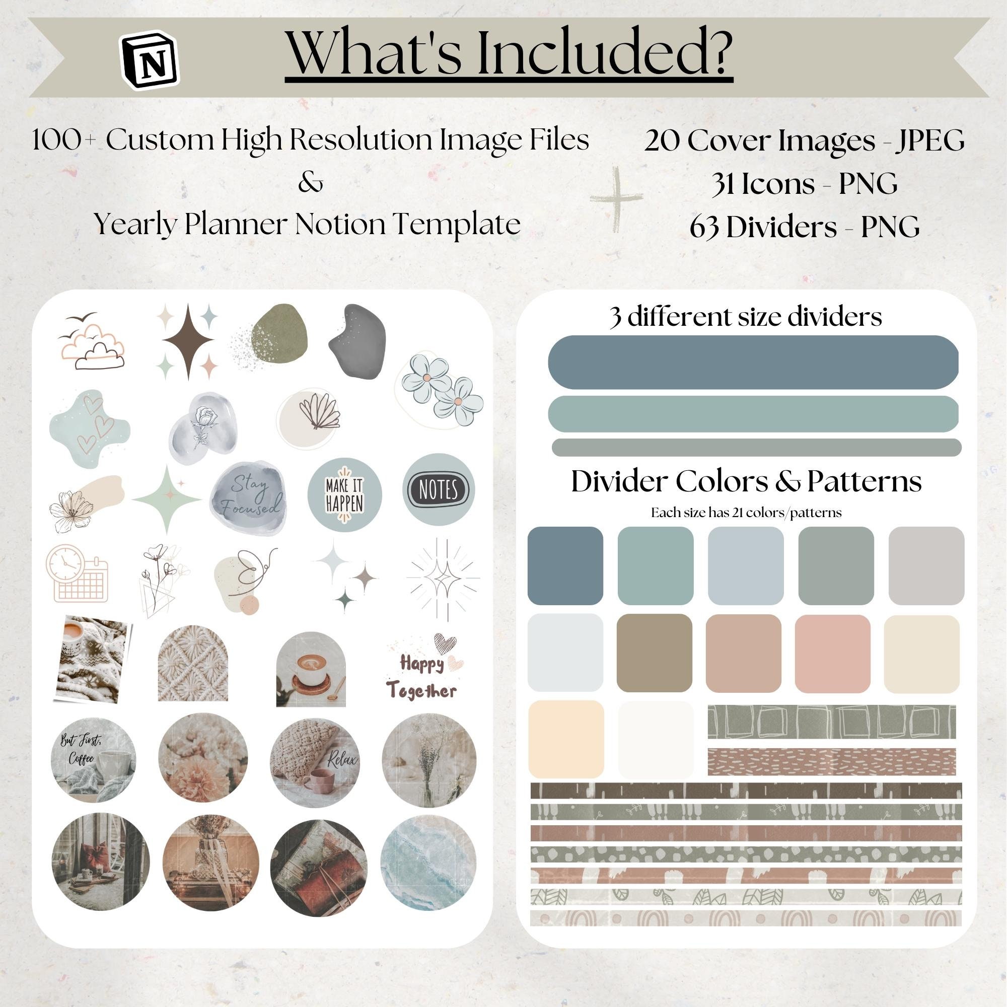 Boho Neutral Theme Notion Aesthetics Bundle | Yearly Planner Notion ...