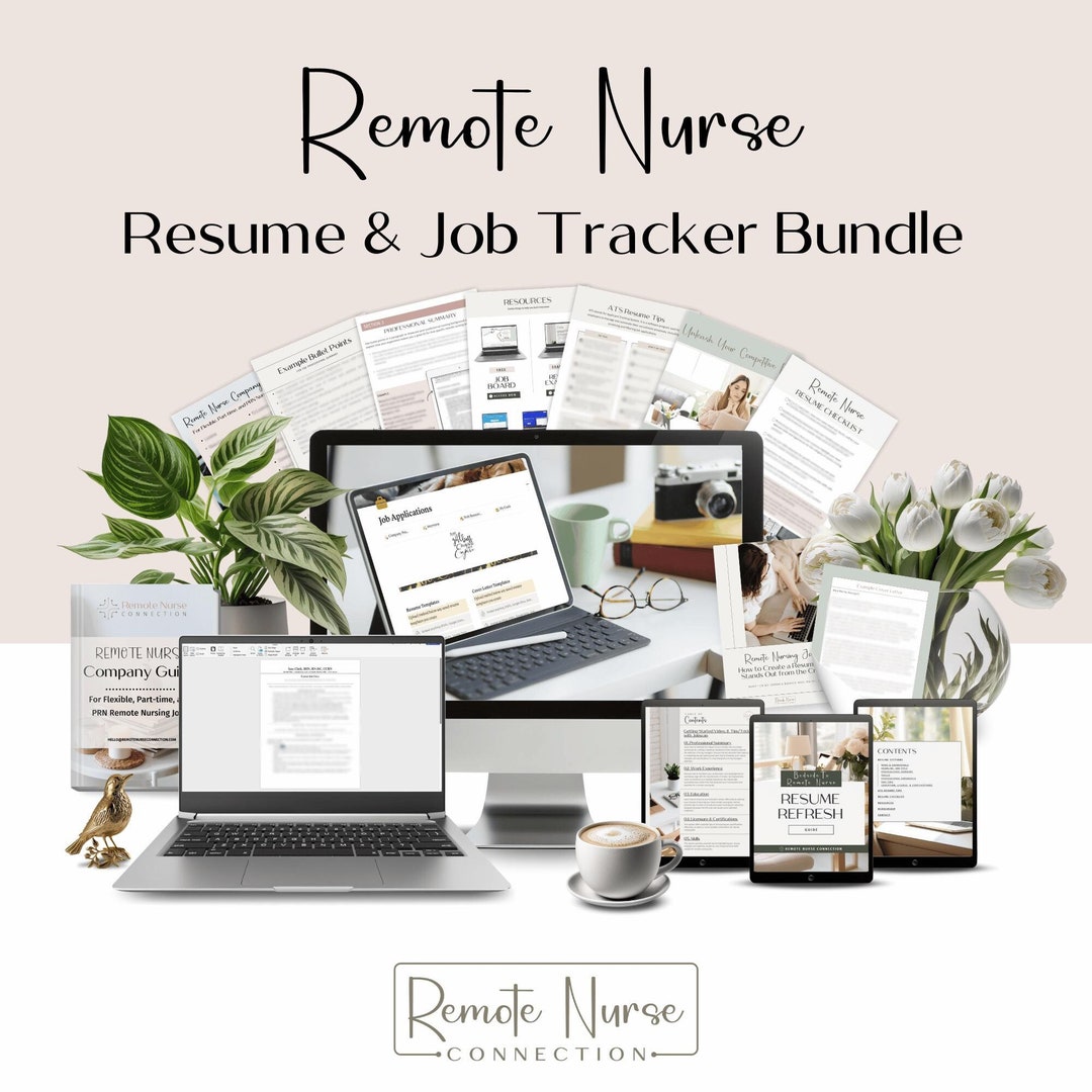 Remote Nursing Jobs Resume Bundle | ATS Resume Template | Digital ...