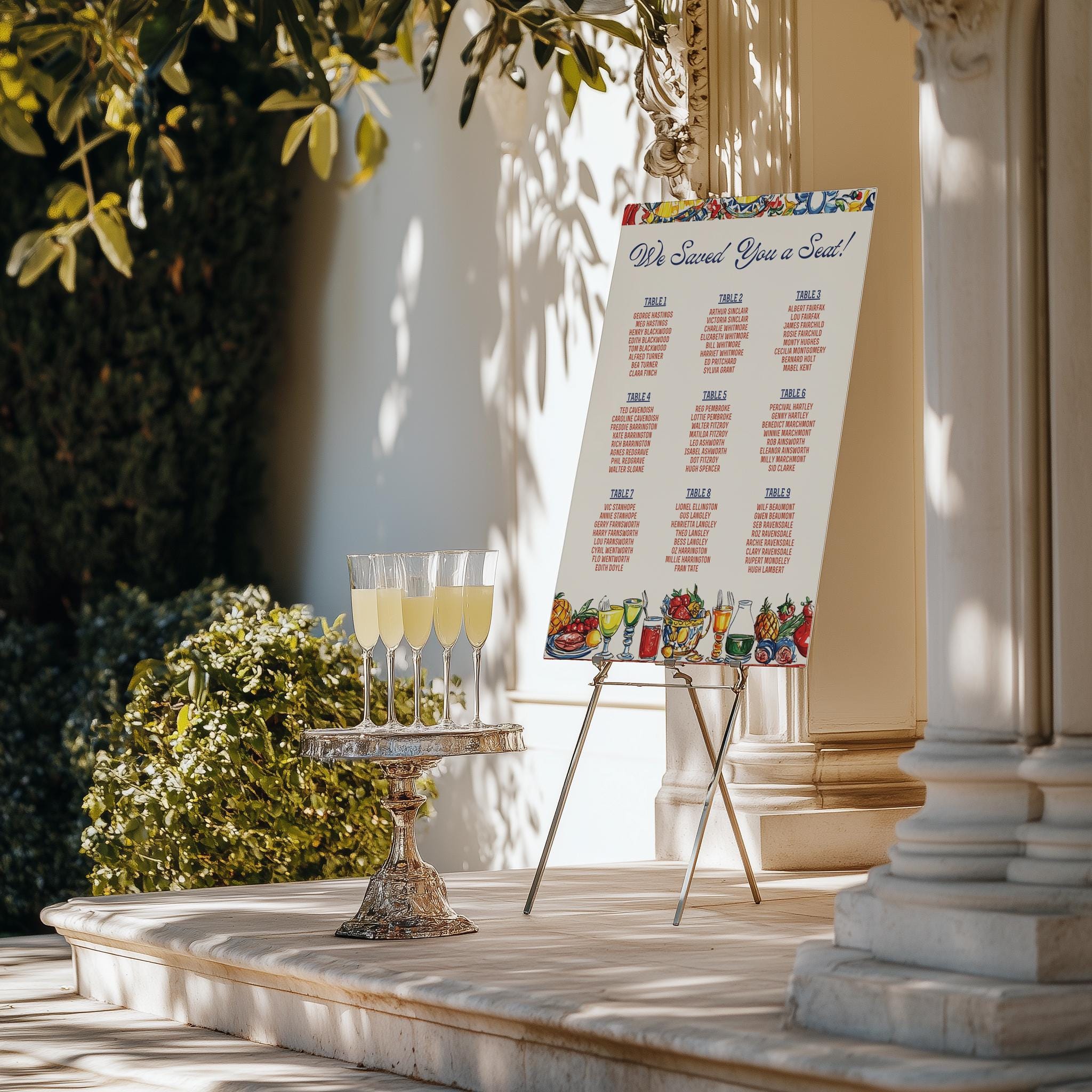 Italian Seating Plan Board Sign Carretto Siciliano Cart Romantic ...