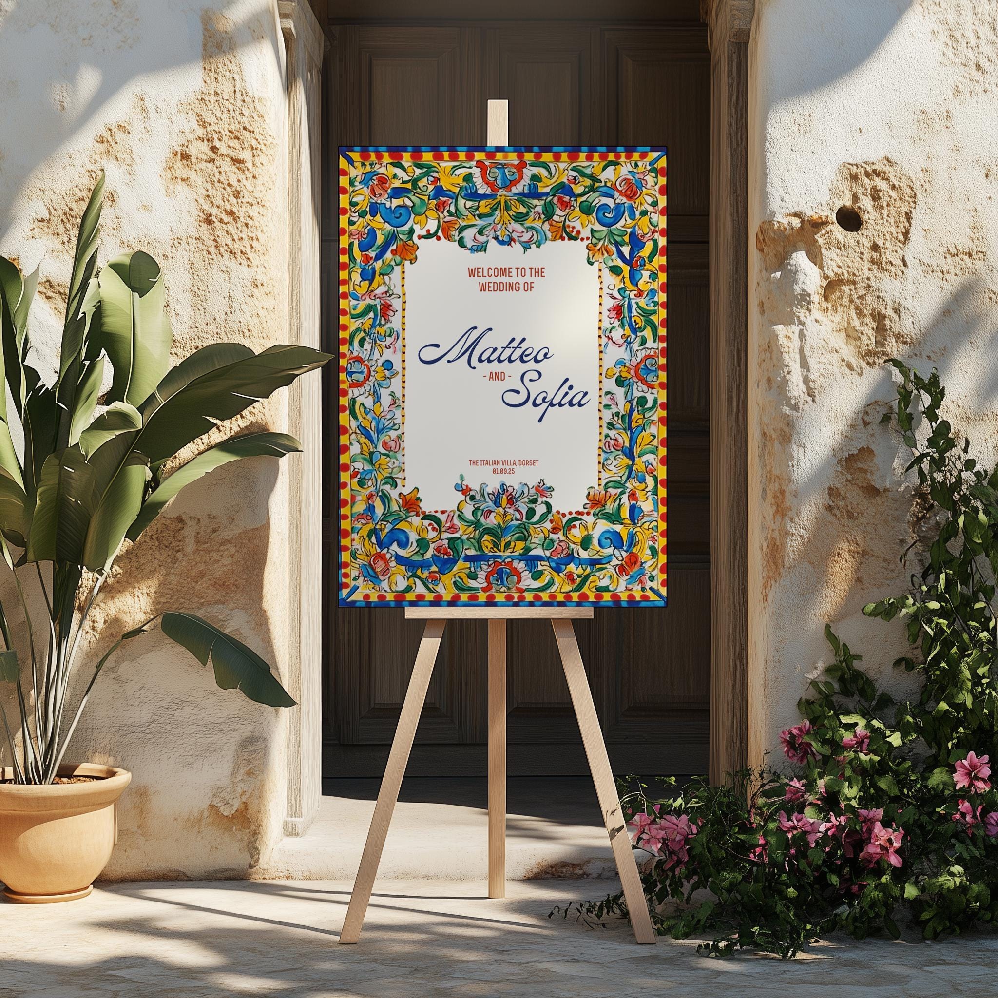 Italian Inspired Welcome Sign, Carretto Siciliano Cart Romantic Classic ...