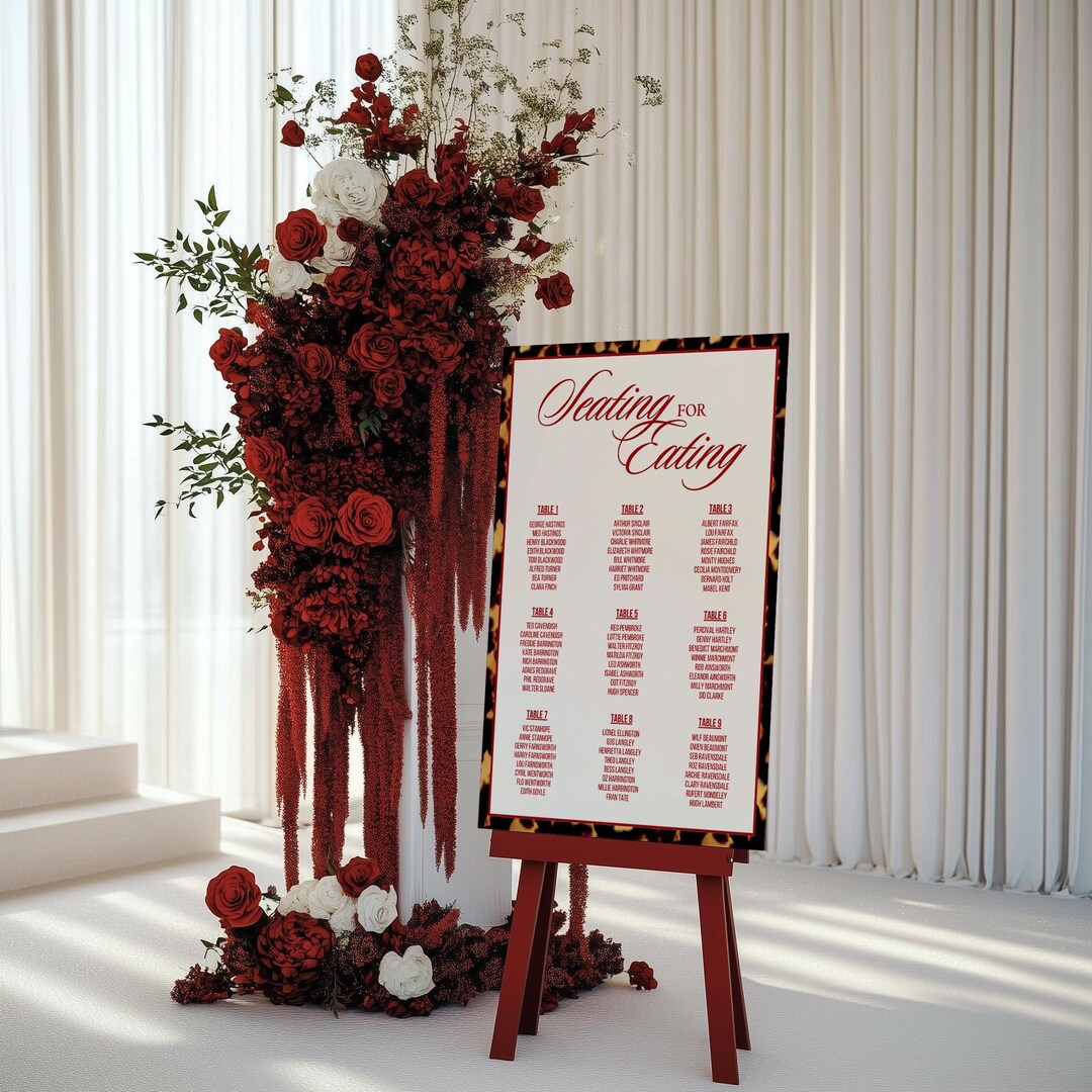 Seating Chart Sign Board Tortoiseshell Old Money Modern Wedding Custom ...