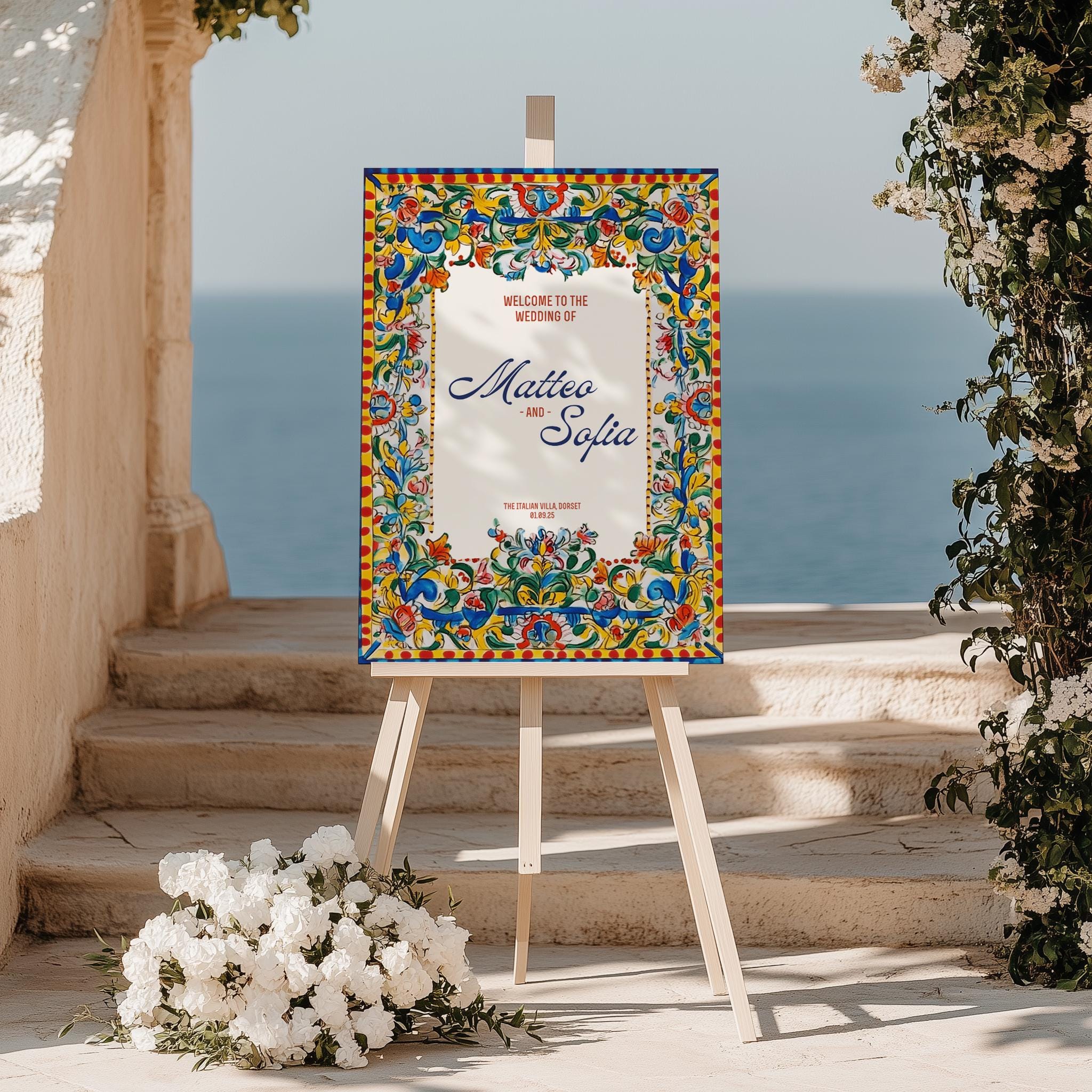Italian Inspired Welcome Sign, Carretto Siciliano Cart Romantic Classic ...