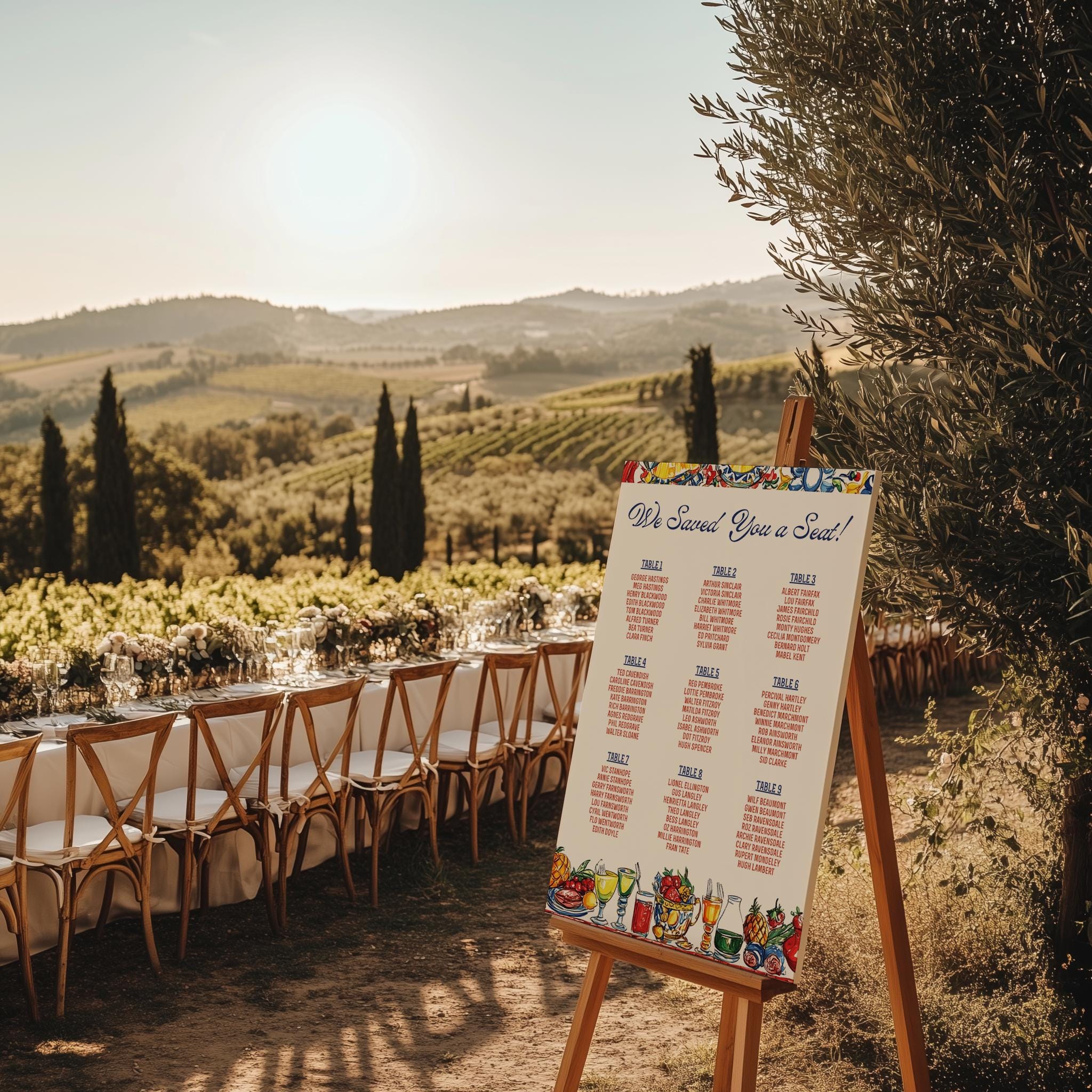 Italian Seating Plan Board Sign Carretto Siciliano Cart Romantic ...