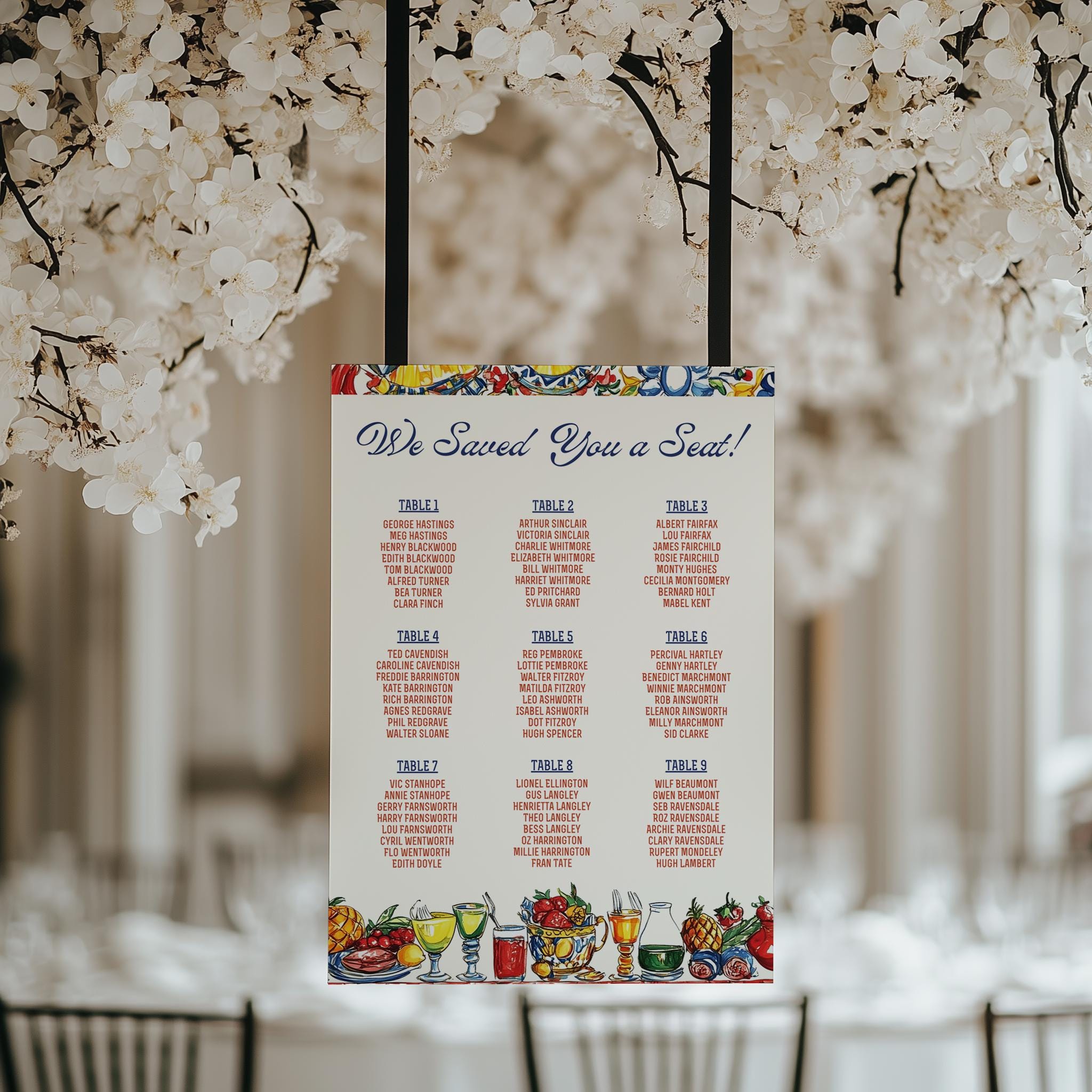 Italian Seating Plan Board Sign Carretto Siciliano Cart Romantic ...