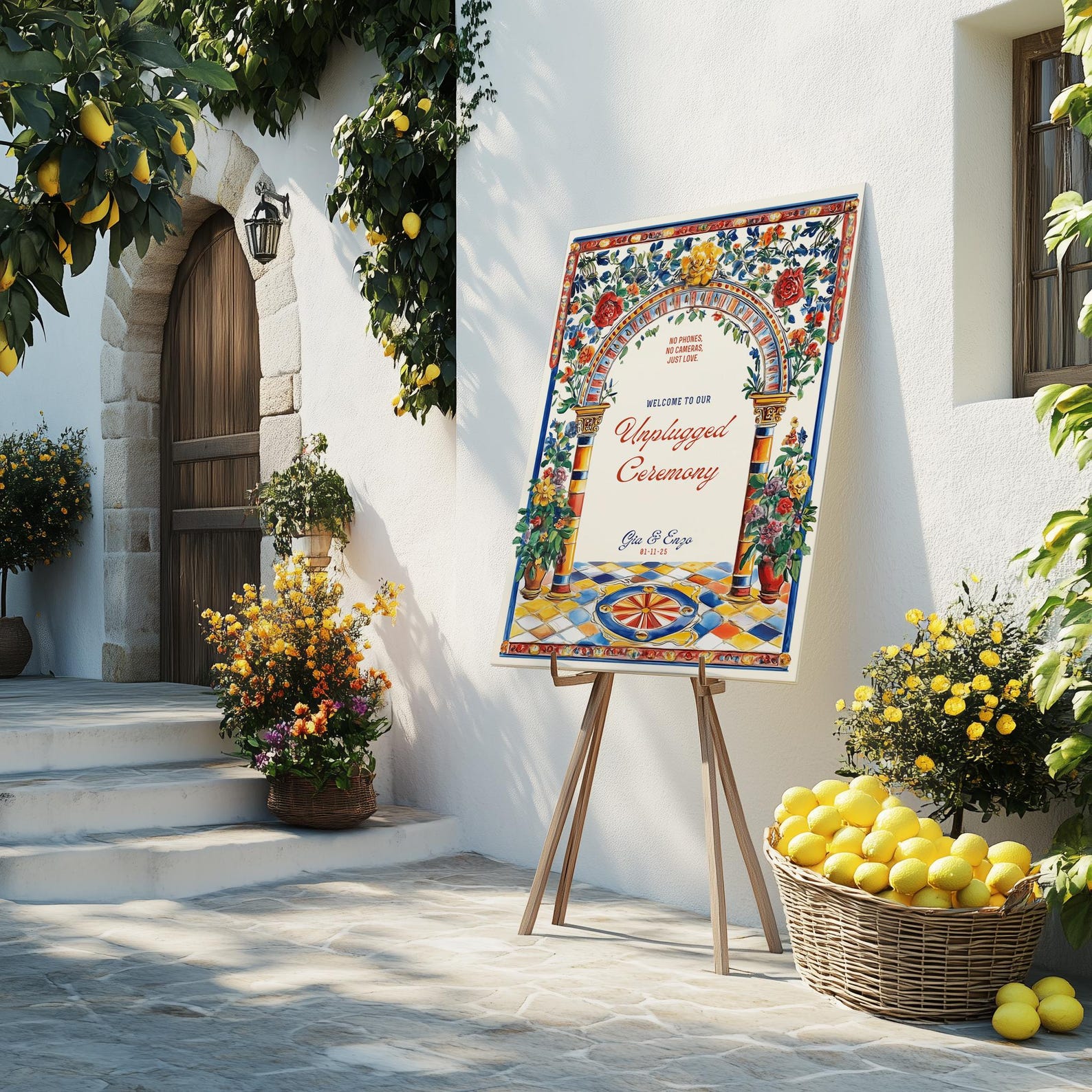 Italian Inspired Welcome Sign, Carretto Siciliano Cart Romantic Classic ...