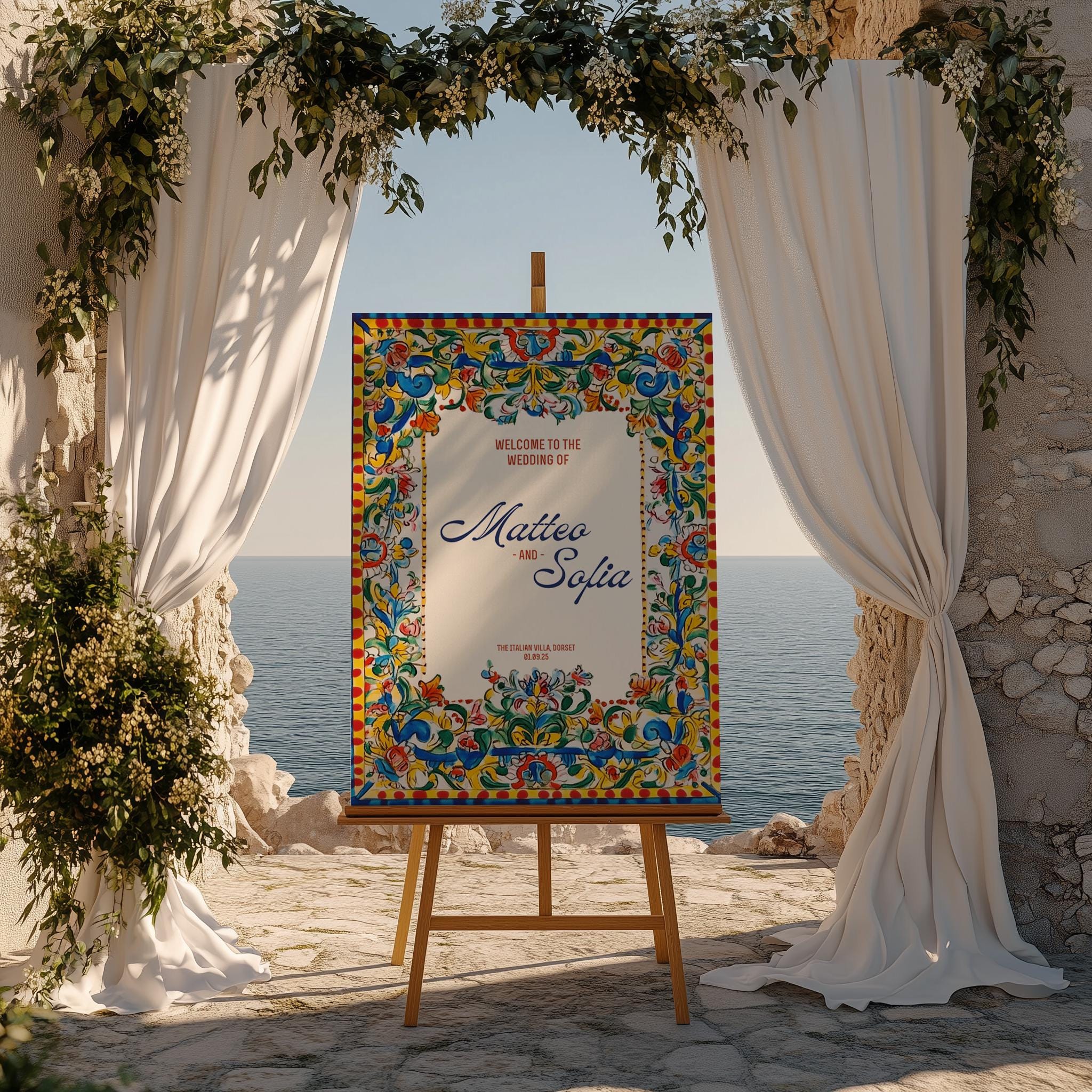 Italian Inspired Welcome Sign, Carretto Siciliano Cart Romantic Classic ...