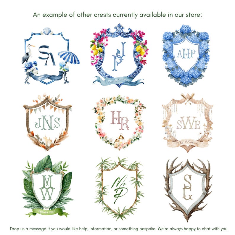 Winter Digital Watercolour Crest. Semi Custom Christmas Holly Bow Coat ...