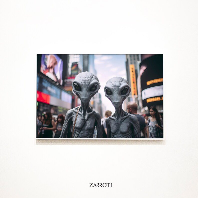 Alien Poster Digital Download, Trippy Wall Art, Modern Alien Artwork ...