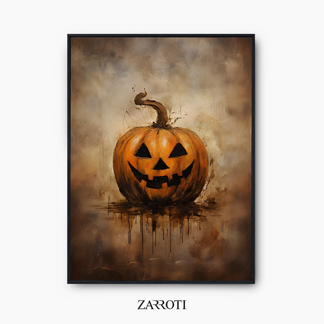 Halloween Wall Art Printable, Halloween Wall Decor, Pumpkin Halloween ...