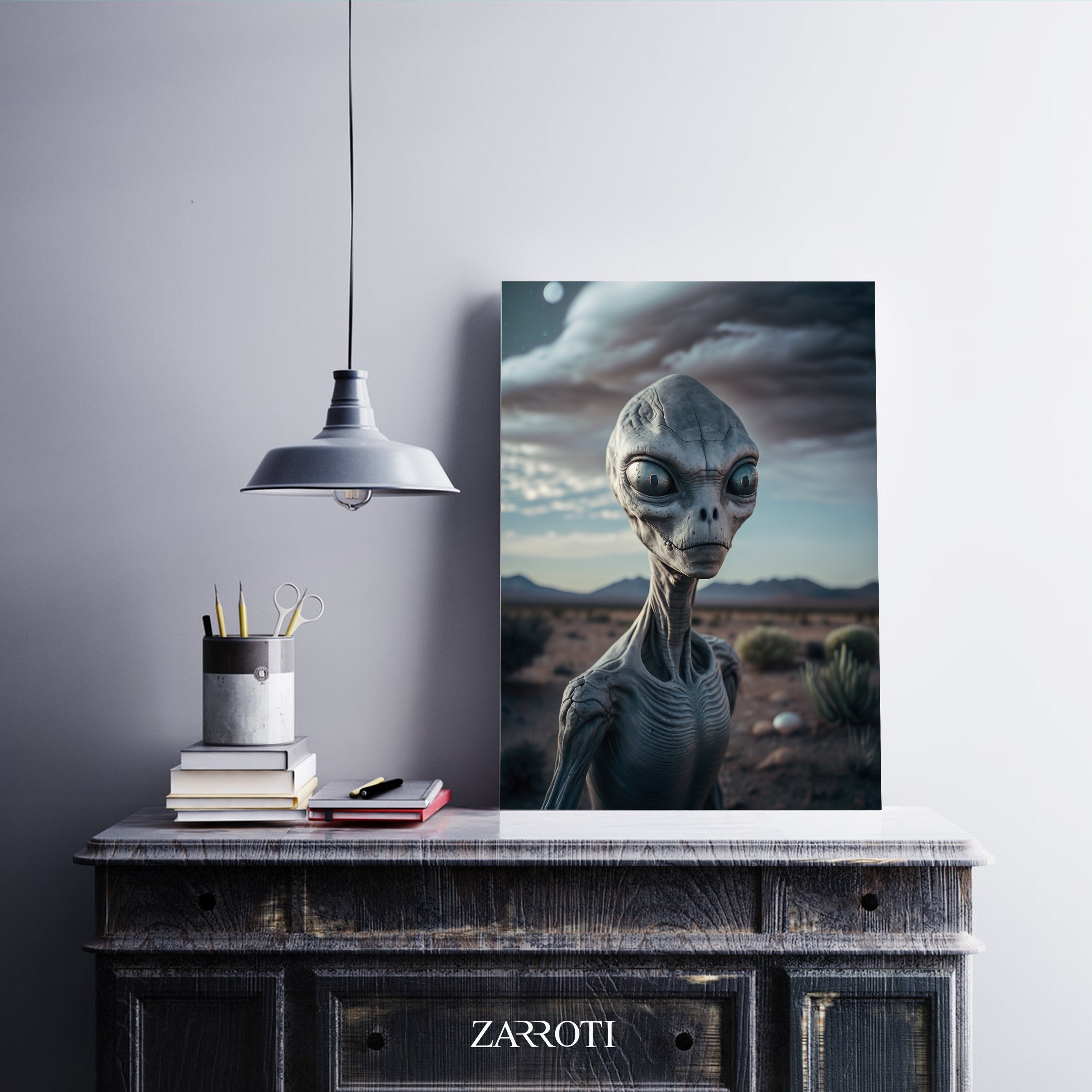 Alien Printable Wall Art, Alien Art Instant Download, Alien Lover Sci ...
