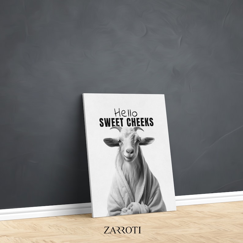 Funny Toilet Print Goat, Goat Bathroom Decor, Toilet Humor Instant ...