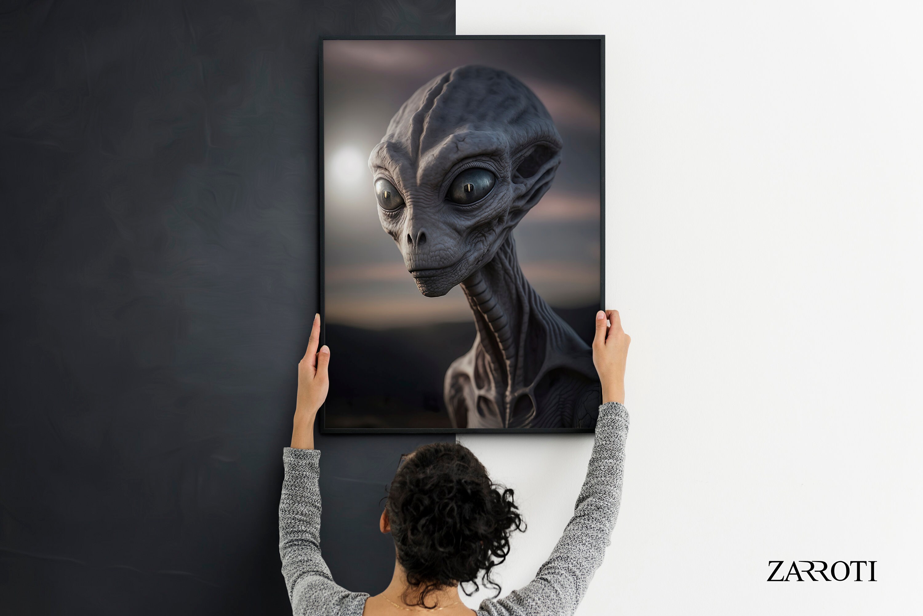 Alien Printable Wall Art, Sci Fi Fan Alien Poster, Roswell Incident Art ...