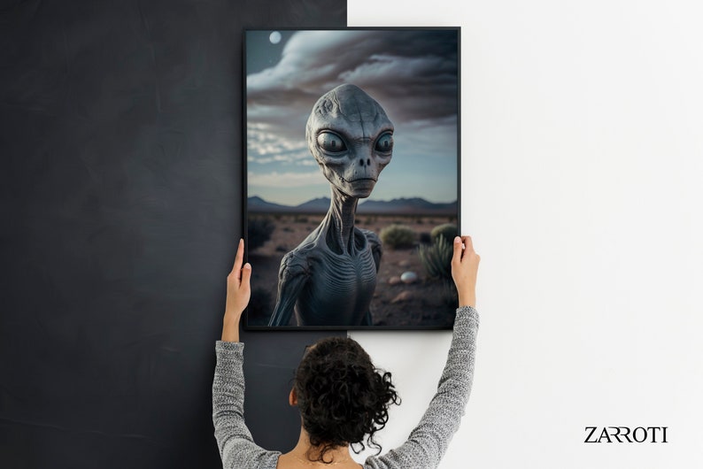 Alien Printable Wall Art, Alien Art Instant Download, Alien Lover Sci ...