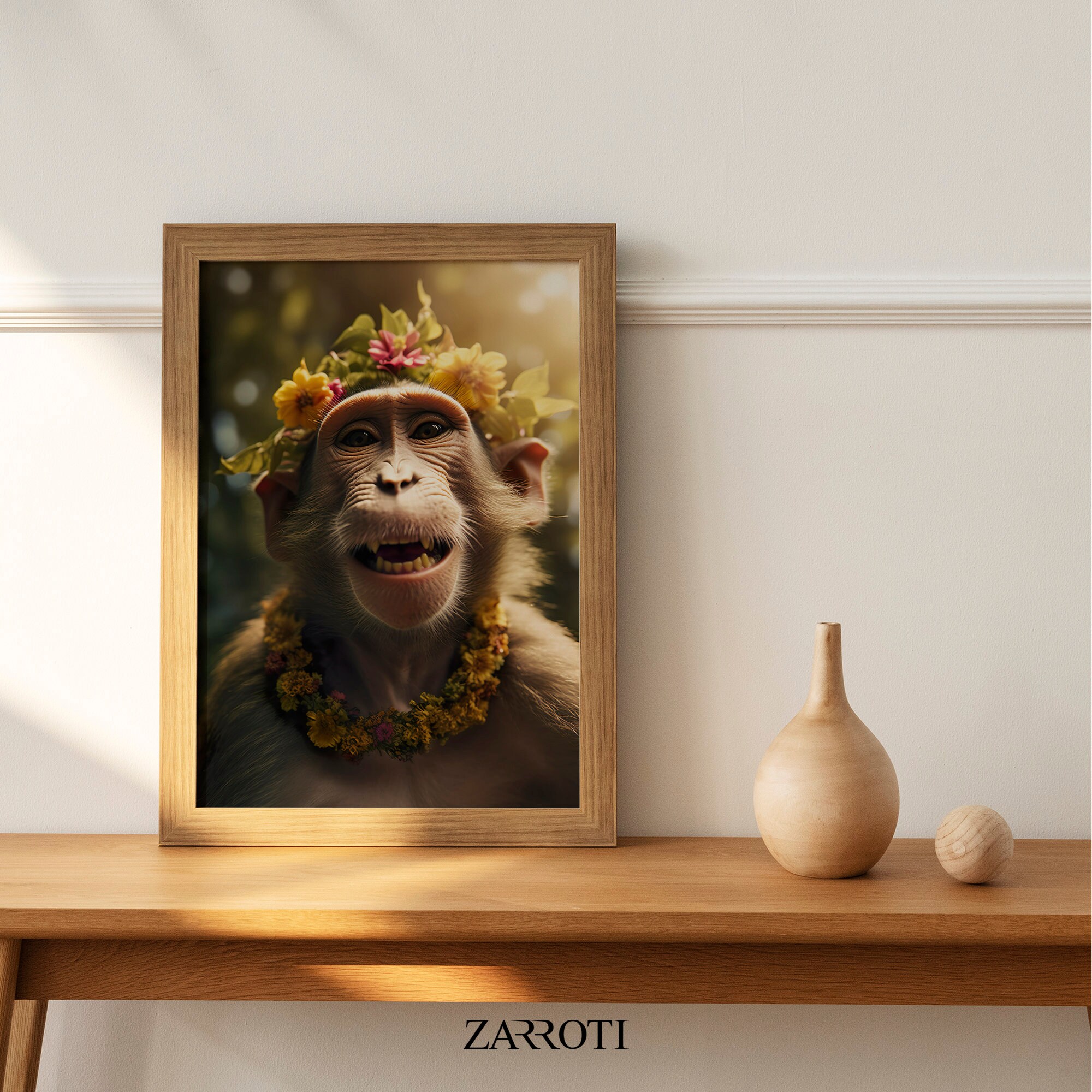 Funny Monkey Poster Wall Art ,laughing Monkey Art Poster, Funny Monkey ...