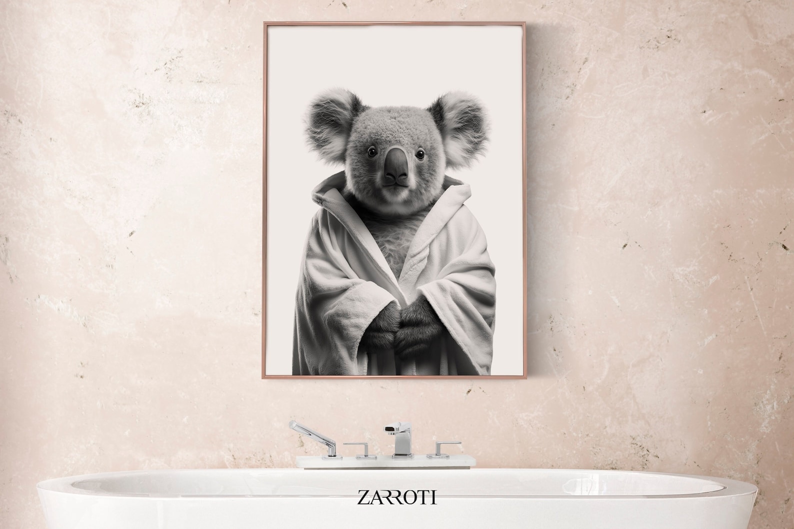 Koala Bathrobe Printable Art, Koala Kids Bathroom Art, Koala Nursery ...