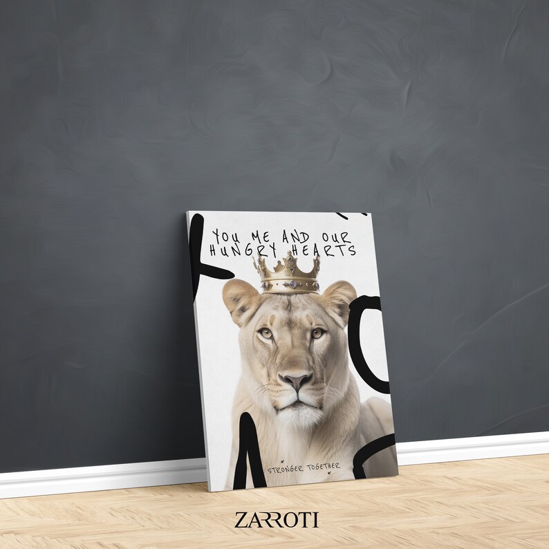 Lioness Golden Crown Poster, Lioness Golden Crown Quotes Printable Wall ...