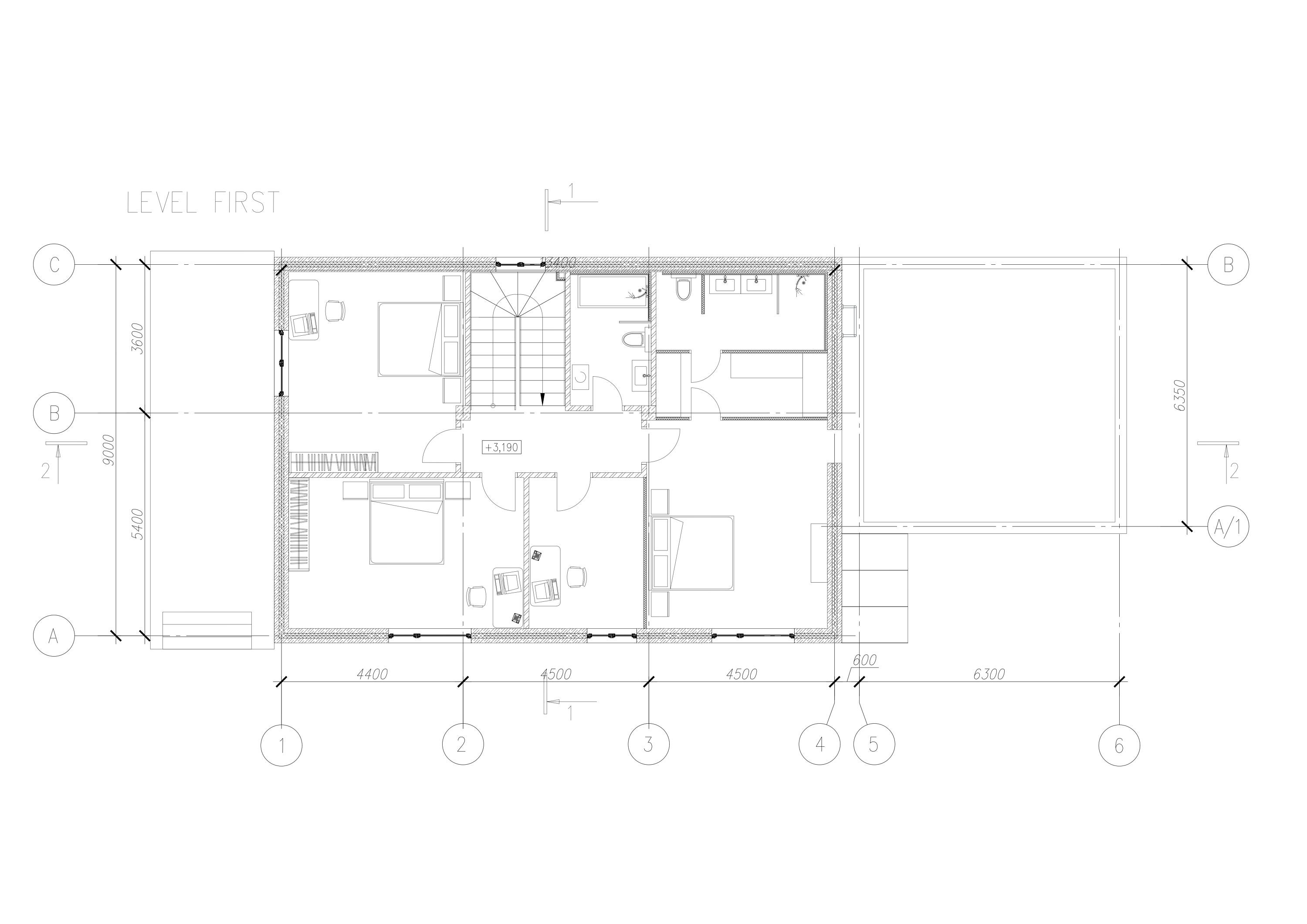 Plan de maison de ferme 5 chambres, 2 étages, 2000 pieds carrés ...