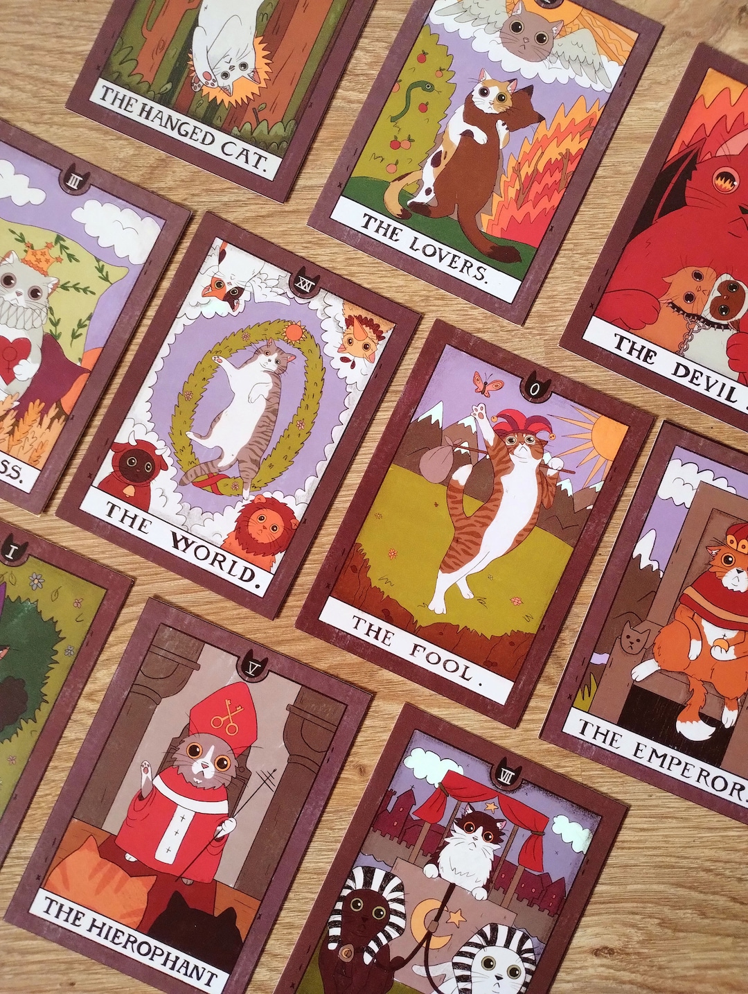 Cat Tarot Postcards of Major Arcana Cats Funny Cute Cat Gift for Cat ...