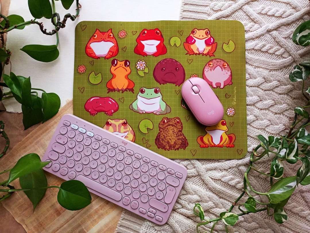 Cute Frogs Mouse Pad for Frogs Lover Gift for Gamer Girl Amphibian Desk ...