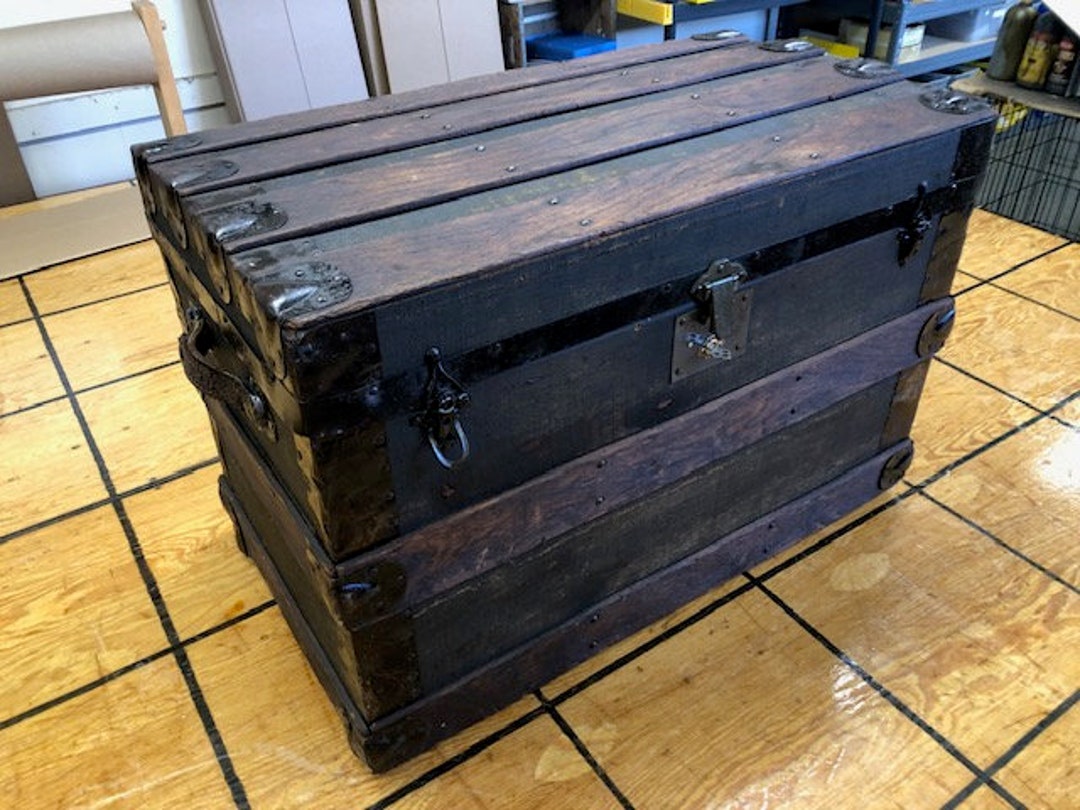 Antique Trunk Dark Green Smaller Travel Trunk From the Late 1800s - Etsy