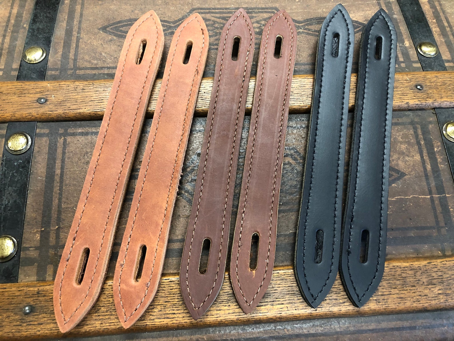 TH09 Long Leather Streamer Trunk Handles Sold by the Pair in Your ...
