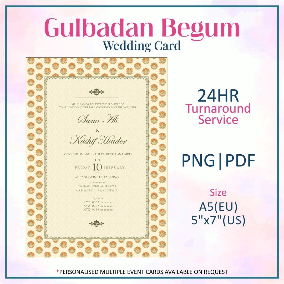 Gulbadan Begum Personalized Card Mr and Mrs Card Wedding - Etsy