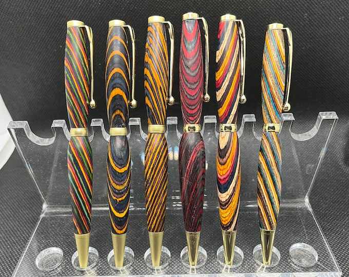 Colorful Wooden Pens-handmade-slimline - Etsy
