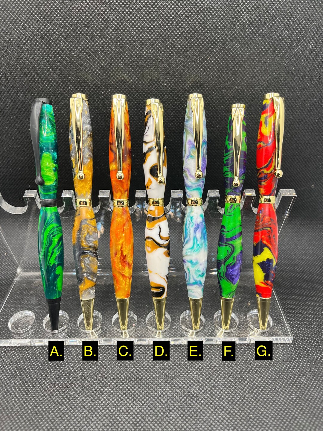 Colorful Pens Acrylic Handmade Etsy