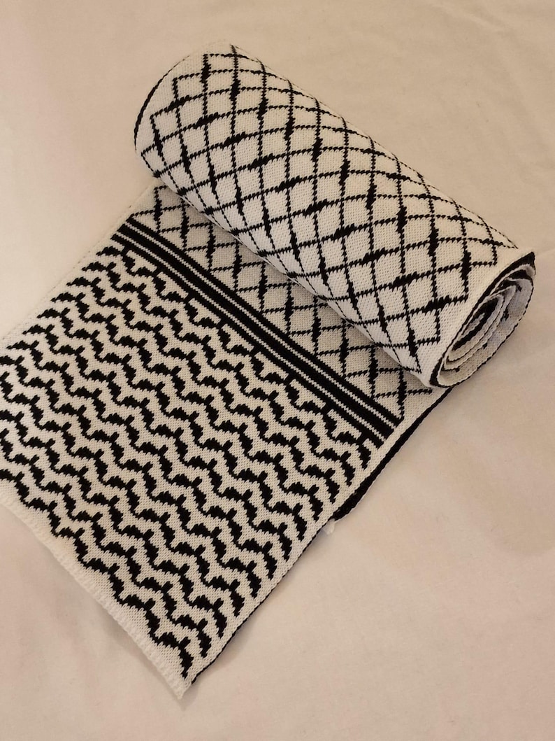 Classic Palestine Keffiyeh Print Scarf - Shemagh & Kufiya Stitch Flag ...