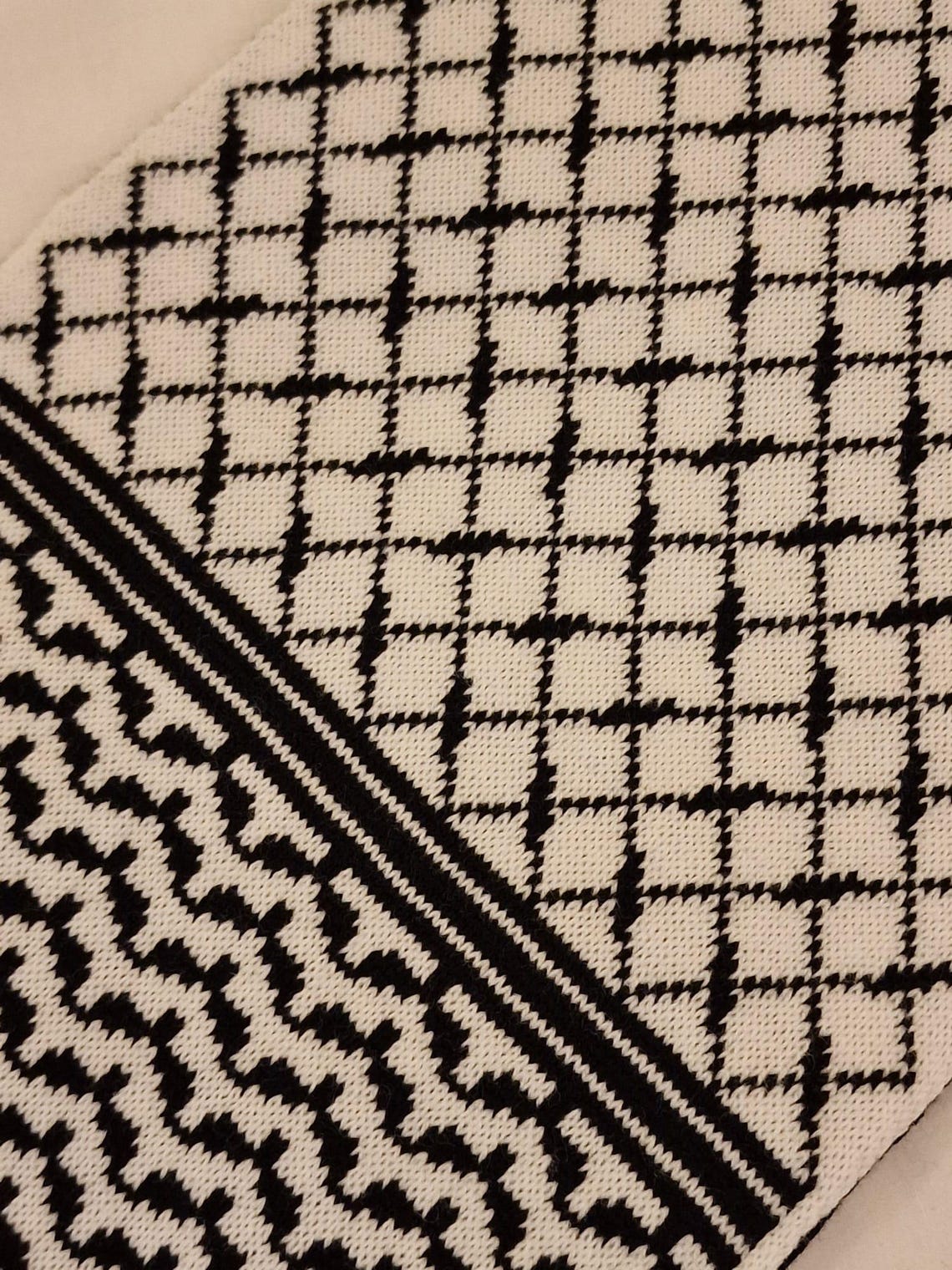 Classic Palestine Keffiyeh Print Scarf - Shemagh & Kufiya Stitch Flag ...