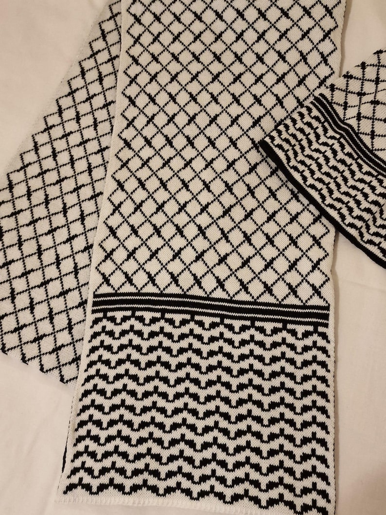 Classic Palestine Keffiyeh Print Scarf - Shemagh & Kufiya Stitch Flag ...