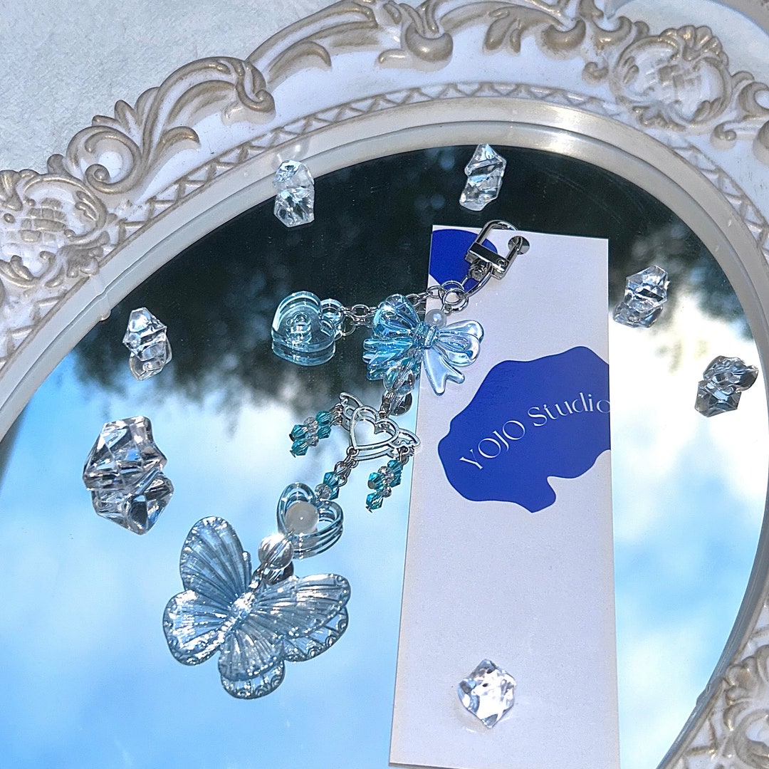 Blue Butterfly Kpop Chains, Cardholder Charm - Etsy