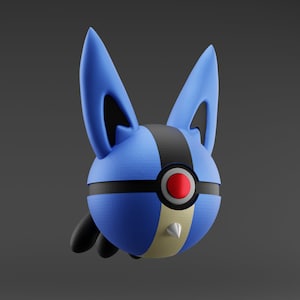 Lucaball | Lucario Themed Pokeball | Pokemon 3D Printing Files ...