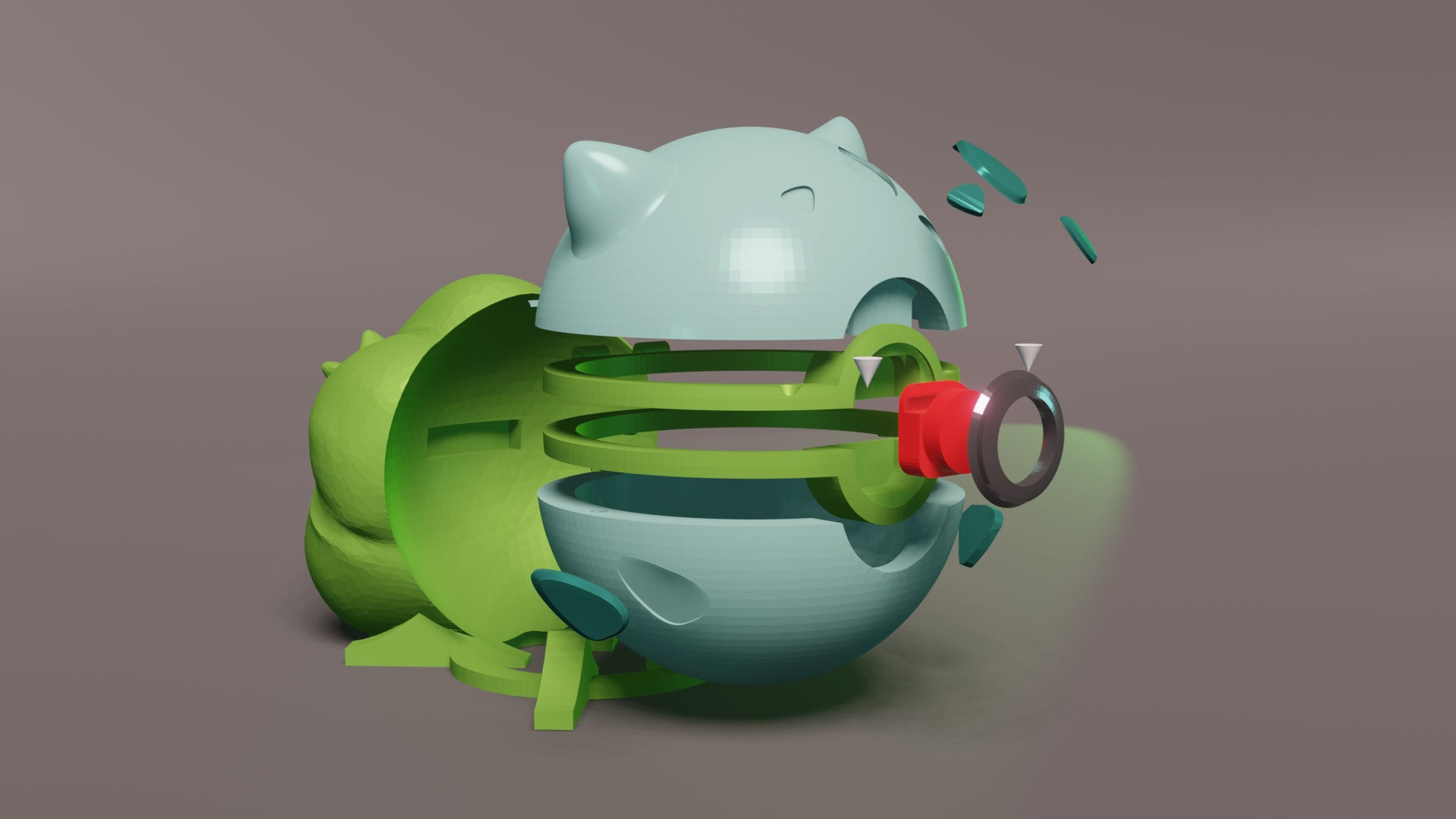 Bulbaball Bulbasaur Themed Pokeball Pokemon 3D Printing Files Digital ...