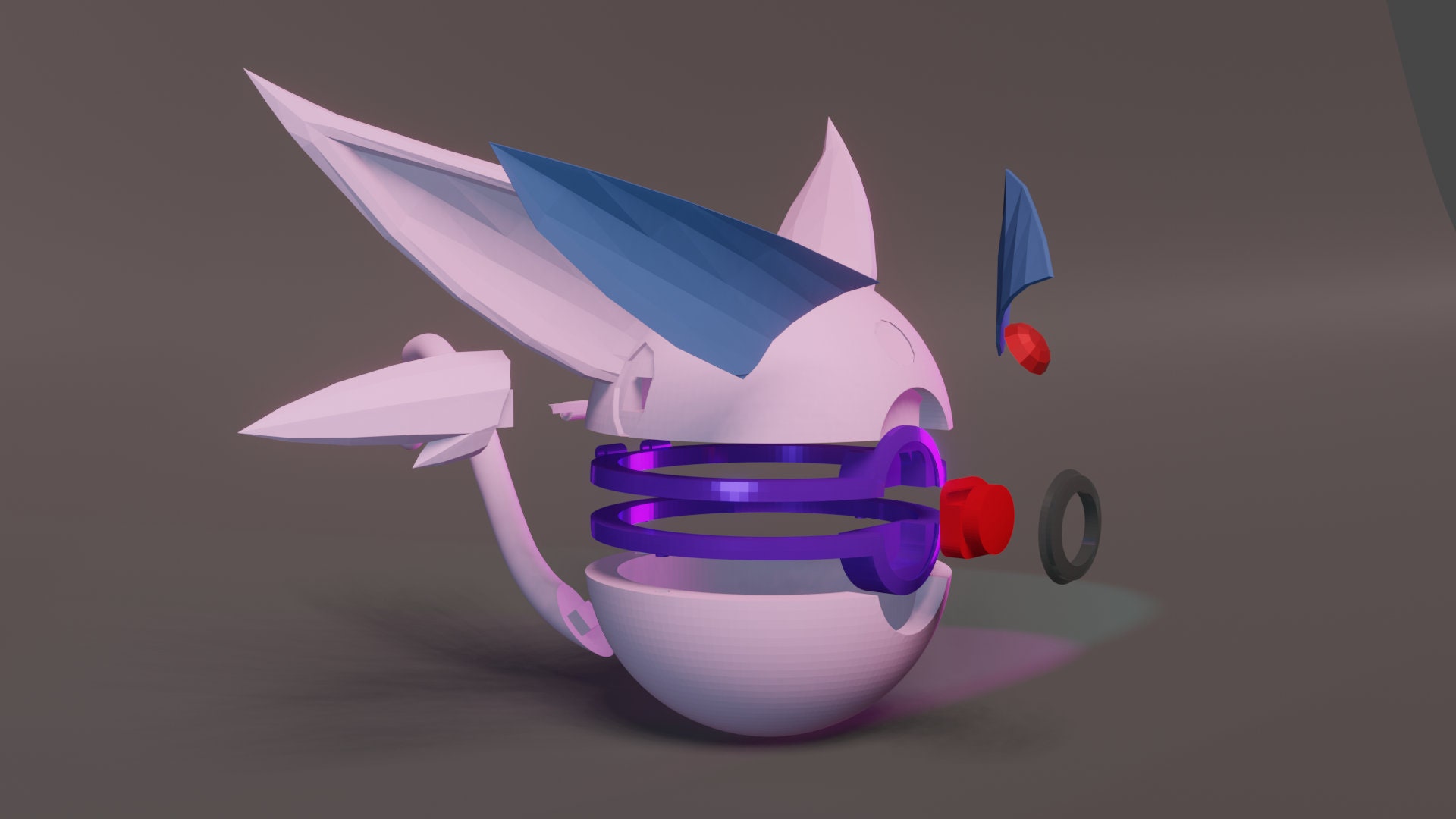 Espeball | Espeon Themed Pokeball | Pokemon 3D Printing Files | Digital ...