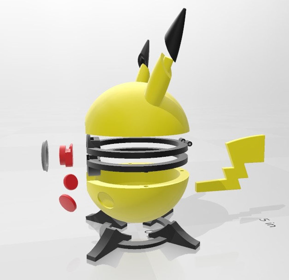 Pikaball Pikachu Themed Pokeball Pokemon 3D Printing Files - Etsy