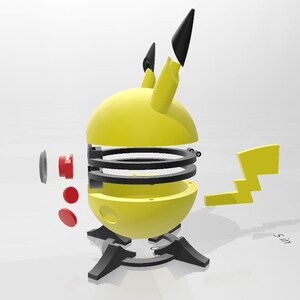 Pikaball Pikachu Themed Pokeball Pokemon 3D Printing Files - Etsy