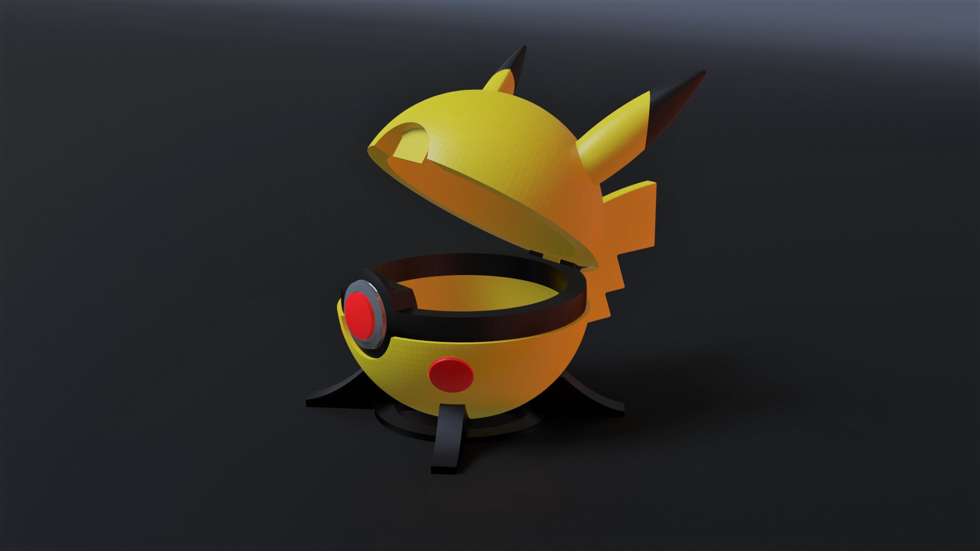 Pikaball Pikachu Themed Pokeball Pokemon 3D Printing Files - Etsy