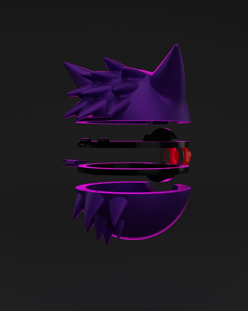 Gengar Pokeball 3D Print File | STL & 3MF Digital Download - Etsy