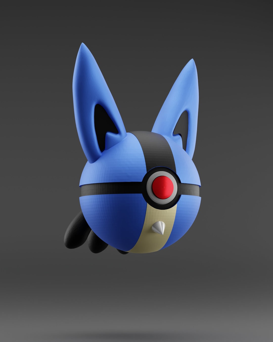 Lucaball | Lucario Themed Pokeball | Pokemon 3D Printing Files ...