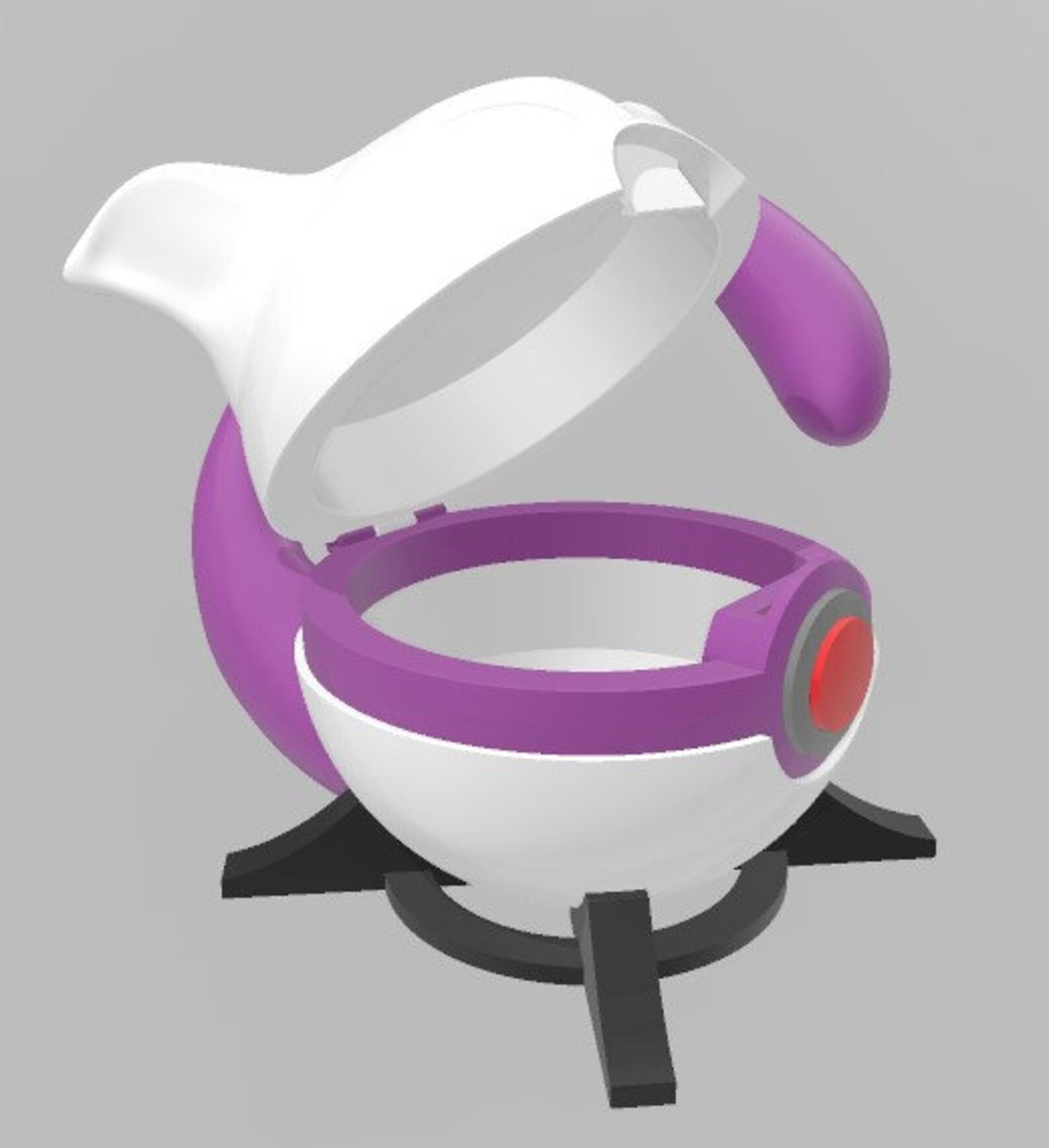 Mewtball | Mewtwo Themed Pokeball | Pokemon 3D Printing Files | Digital ...