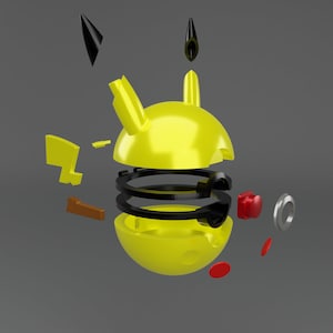 Pikaball | Pikachu Themed Pokeball | Pokemon 3D Printing Files ...