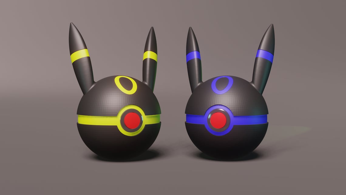 Umbreball | Umbreon Themed Pokeball | Eevee Evolution | Pokemon 3D ...