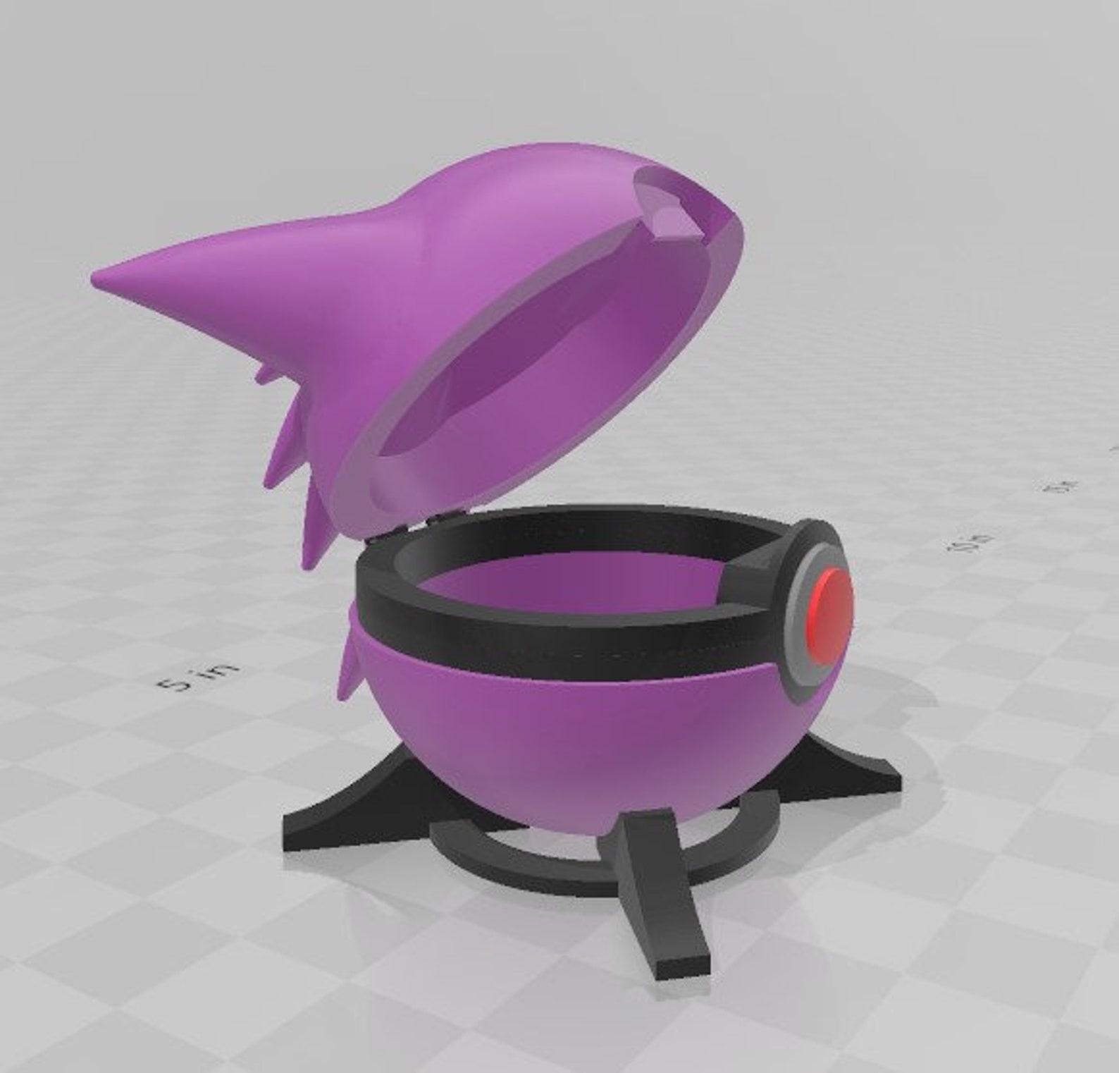 Gengar Pokeball 3D Print File | STL & 3MF Digital Download - Etsy